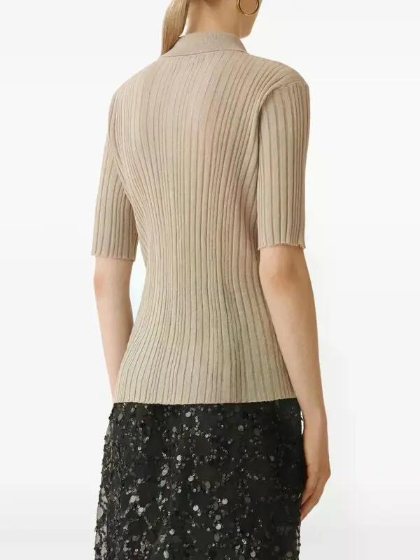 Fabiana Filippi Ribbed-knit Polo Top