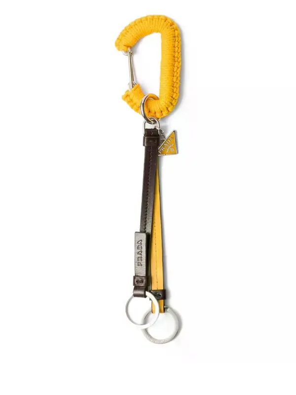 Prada Leather Keychain Charm - Yellow