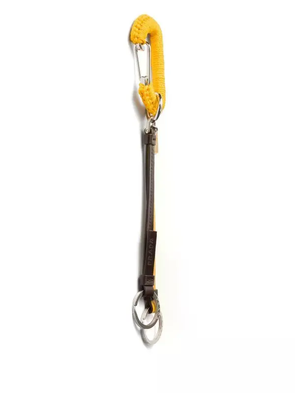 Prada Leather Keychain Charm - Yellow