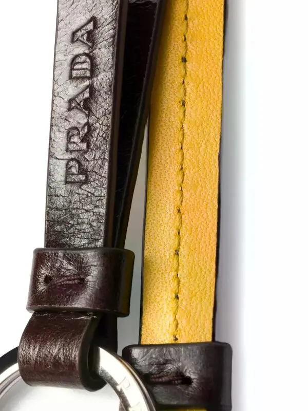 Prada Leather Keychain Charm - Yellow