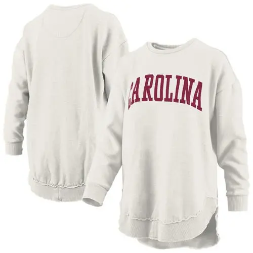 PRESSBOX South Carolina Gamecocks Melange Poncho Fleece Pullover - Oatmeal