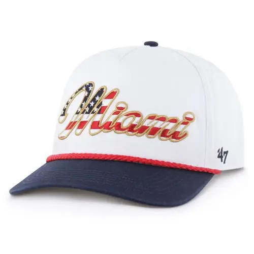 '47 Miami Dolphins Patriotic Overhand Hitch Adjustable Hat - White