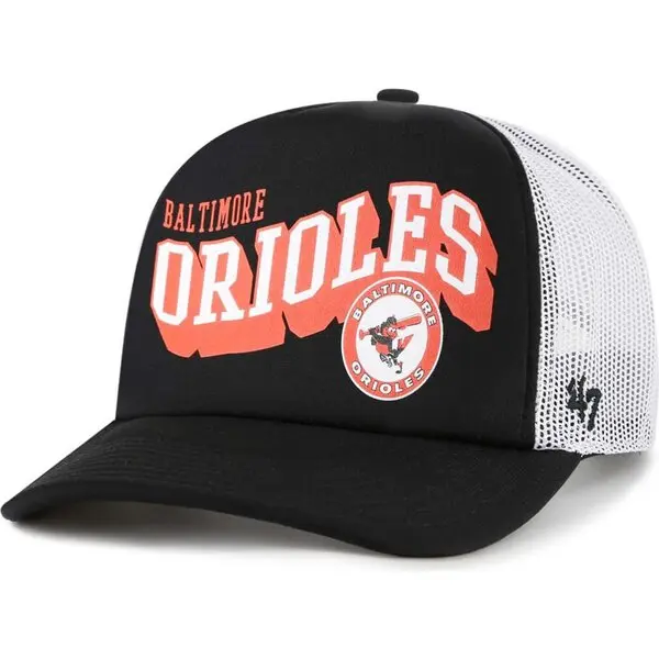 '47 Baltimore Orioles Meander Foam Trucker Cap - Black