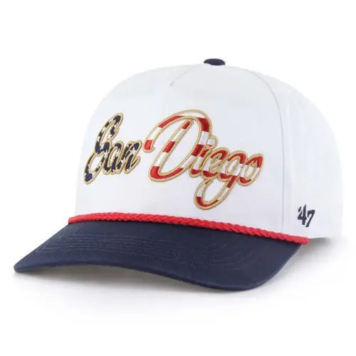 '47 San Diego Padres Patriotic Hitch Adjustable Hat - White