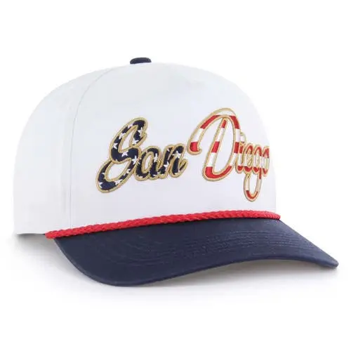 '47 San Diego Padres Patriotic Hitch Adjustable Hat - White