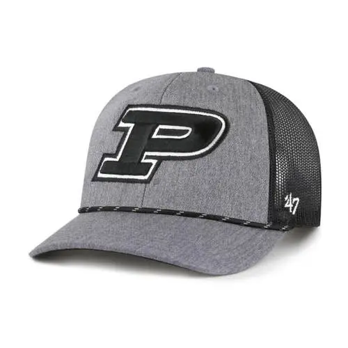 '47 Purdue Boilermakers Carbon Rope Trucker Hat
