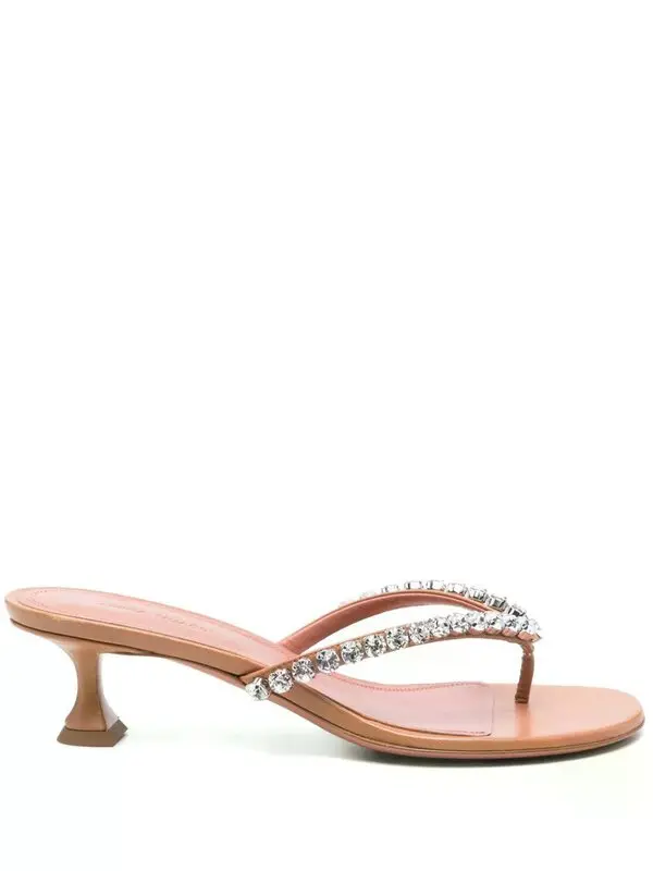 Amina Muaddi 60mm Leather Sandals