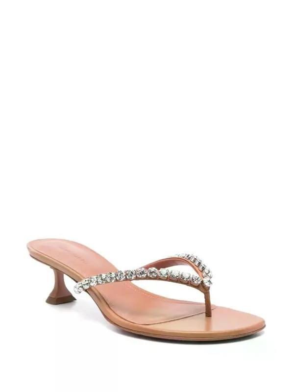 Amina Muaddi 60mm Leather Sandals