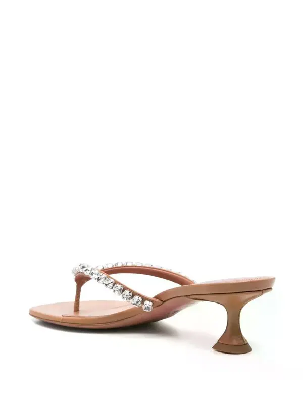 Amina Muaddi 60mm Leather Sandals