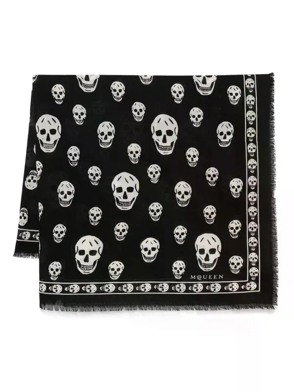 Alexander McQueen Classic Skull Scarf - Black