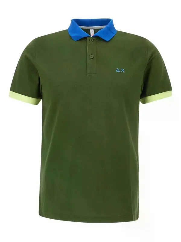 SUN 68 Colour-blocked Polo Shirt - Green