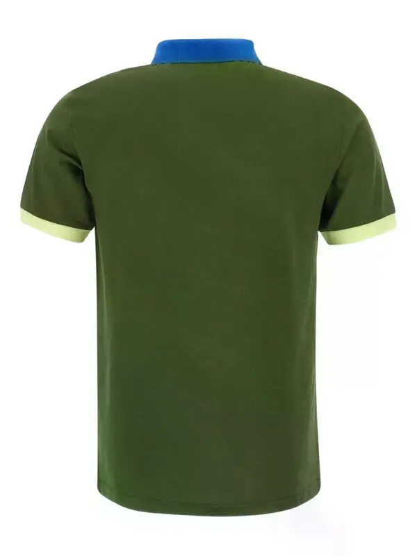 SUN 68 Colour-blocked Polo Shirt - Green