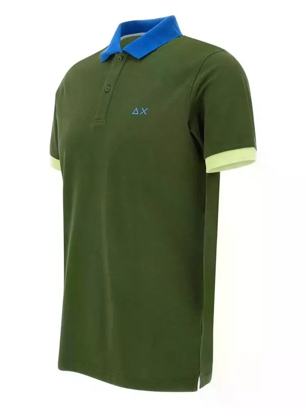SUN 68 Colour-blocked Polo Shirt - Green