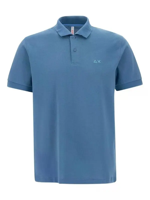 SUN 68 Embroidered-logo Polo Shirt - Blue