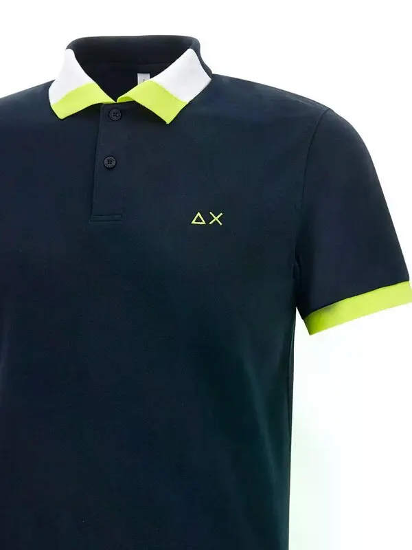 SUN 68 Colour-block Polo Shirt - Black