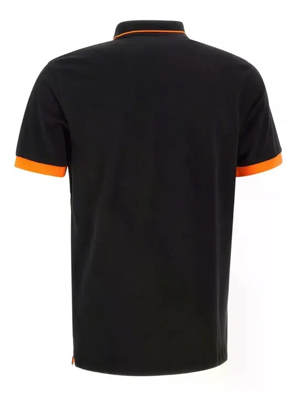 SUN 68 Contrast-collared Polo Shirt - Black