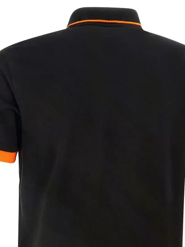 SUN 68 Contrast-collared Polo Shirt - Black
