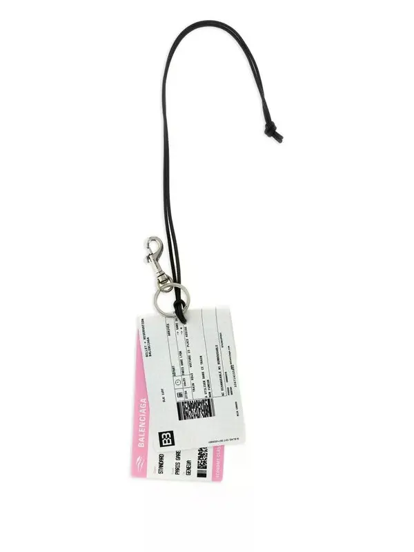 Balenciaga Train Ticket Keychain - White