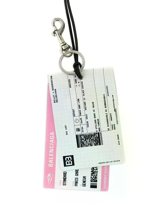 Balenciaga Train Ticket Keychain