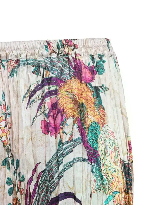 Roberto Cavalli Pleated Floral-print Maxi Skirt