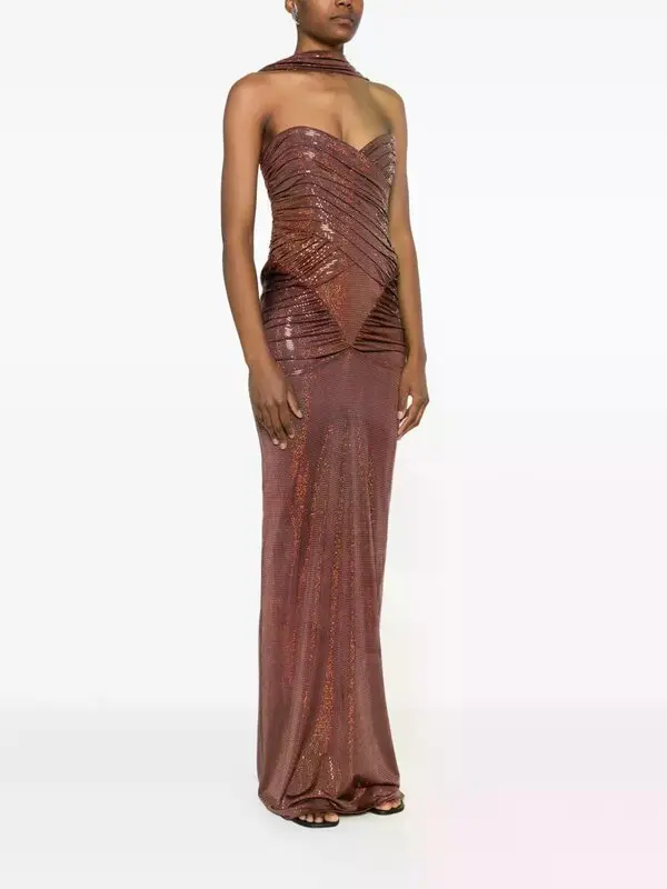 THE NEW ARRIVALS ILKYAZ OZEL Sleeveless Dress - Brown