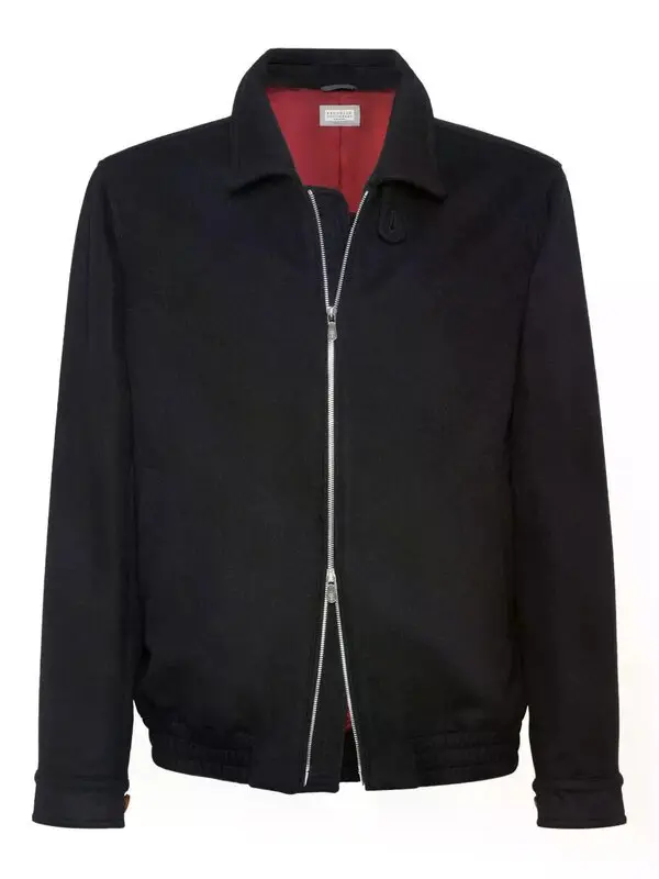 Brunello Cucinelli Wool Bomber Jacket - Black