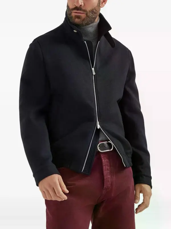 Brunello Cucinelli Wool Bomber Jacket - Black