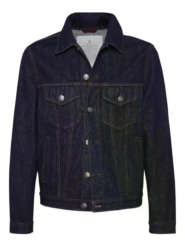 Brunello Cucinelli Cotton Denim Trucker Jacket - Blue