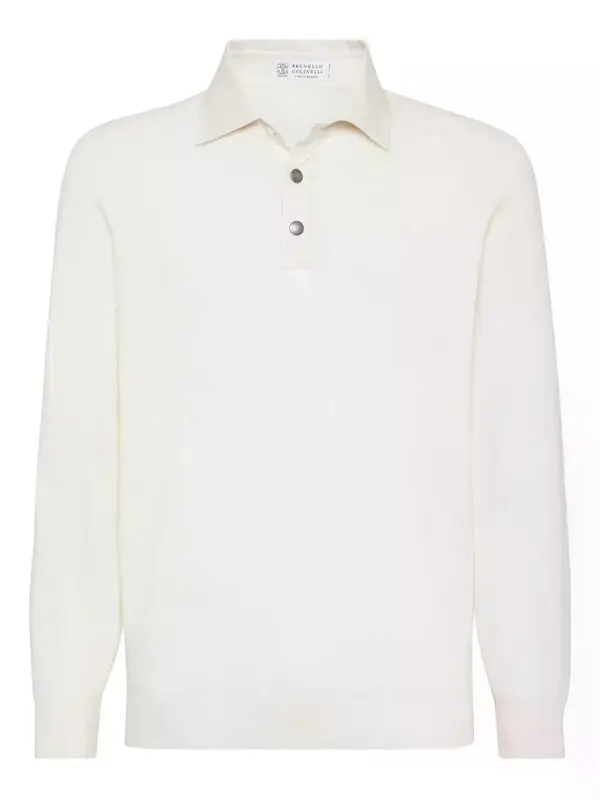 Brunello Cucinelli Cashmere Polo Shirt - White