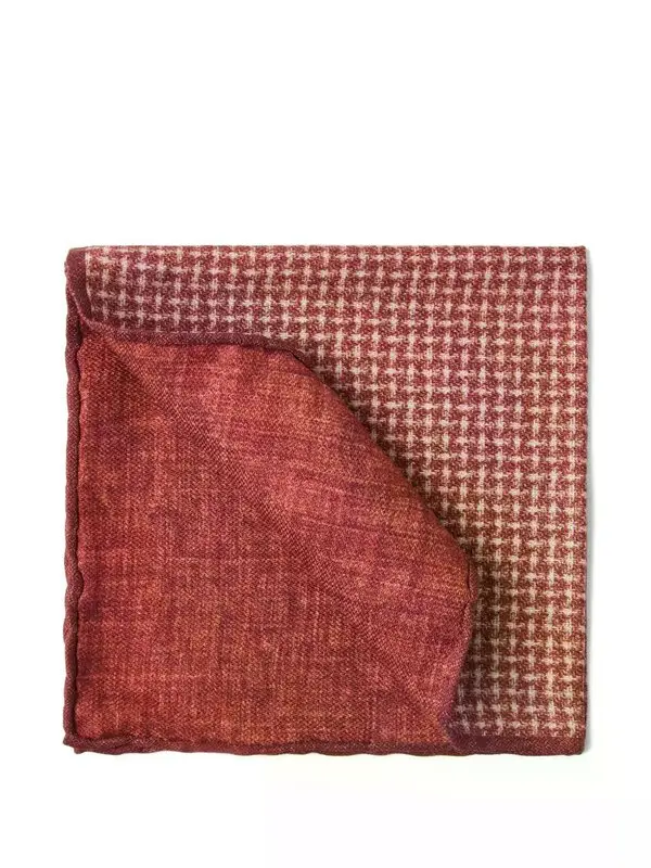 Brunello Cucinelli Silk Pocket Square - Orange