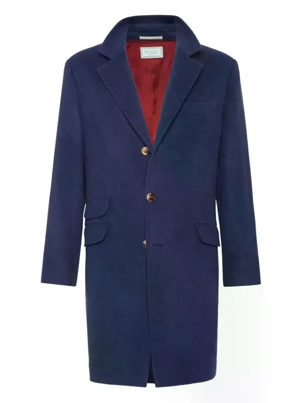 Brunello Cucinelli Cashmere Coat - Blue