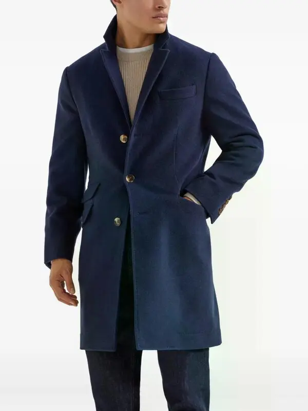 Brunello Cucinelli Cashmere Coat - Blue