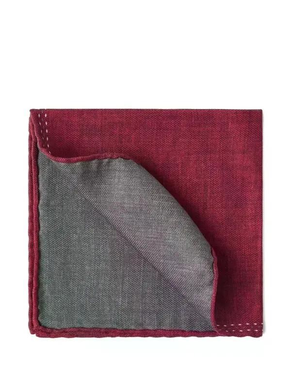 Brunello Cucinelli Silk Pocket Square - Red