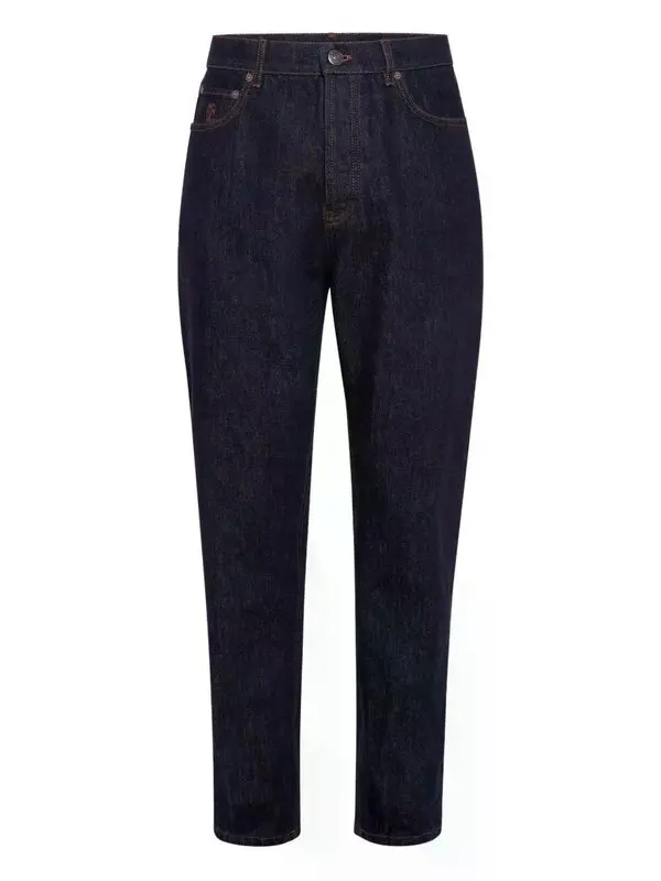 Brunello Cucinelli Logo-embroidered Jeans - Blue
