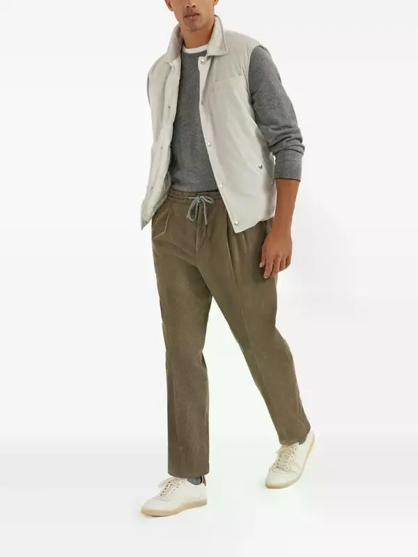 Brunello Cucinelli Cotton Straight-leg Trousers - Brown