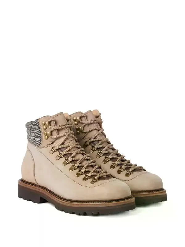 Brunello Cucinelli Leather Hiking Boots