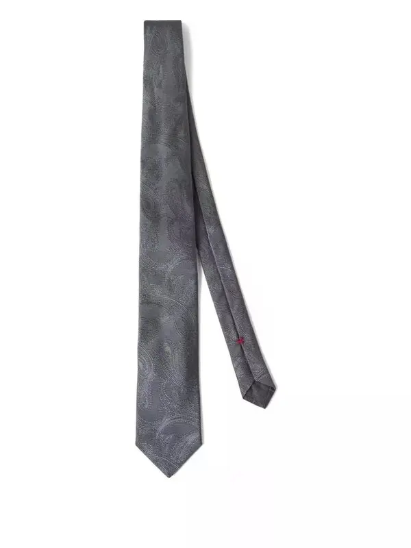 Brunello Cucinelli Paisley-jacquard Neck Tie - Grey