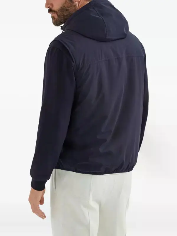 Brunello Cucinelli Zip-up Hooded Gilet - Blue