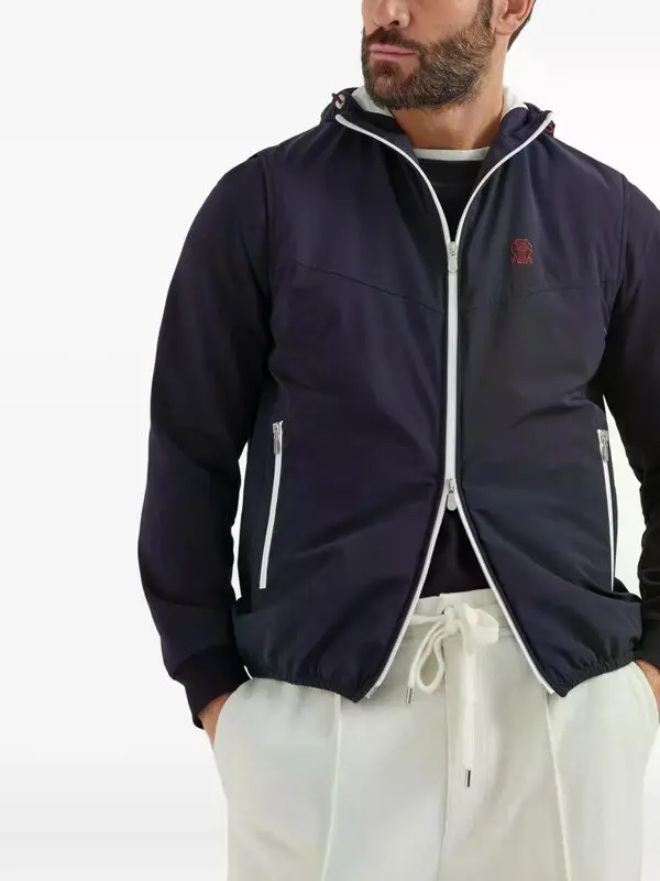 Brunello Cucinelli Zip-up Hooded Gilet - Blue