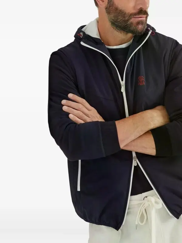 Brunello Cucinelli Zip-up Hooded Gilet - Blue