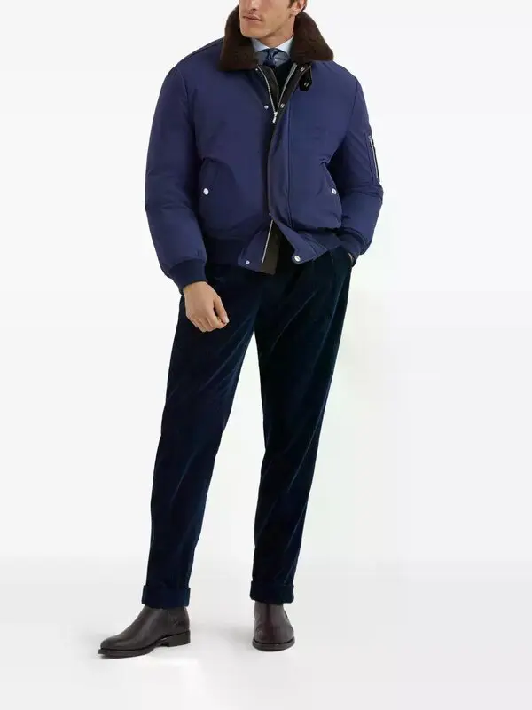 Brunello Cucinelli Down Bomber Jacket - Blue