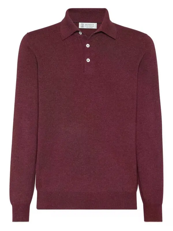 Brunello Cucinelli Knitted Polo Shirt - Red