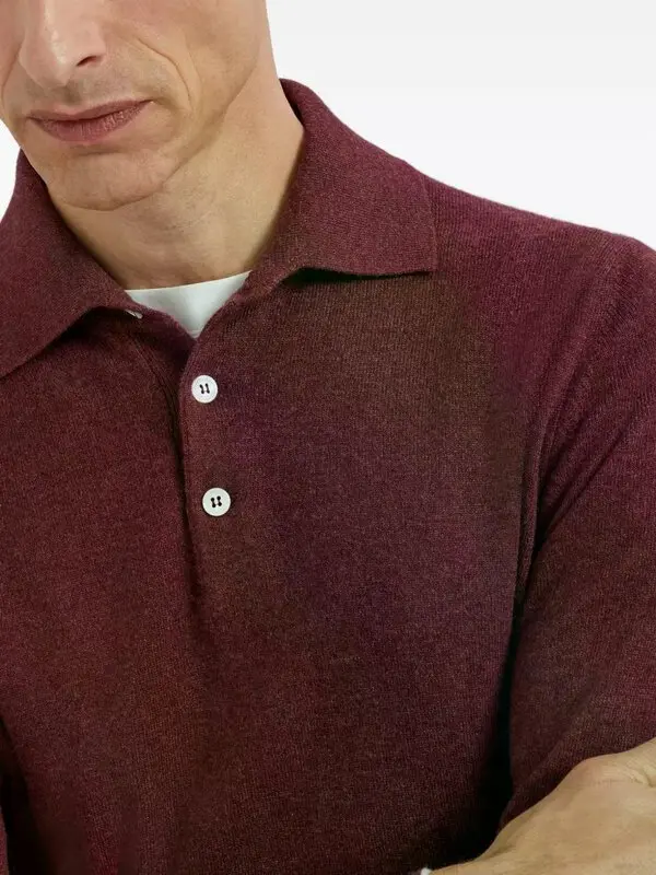Brunello Cucinelli Knitted Polo Shirt - Red