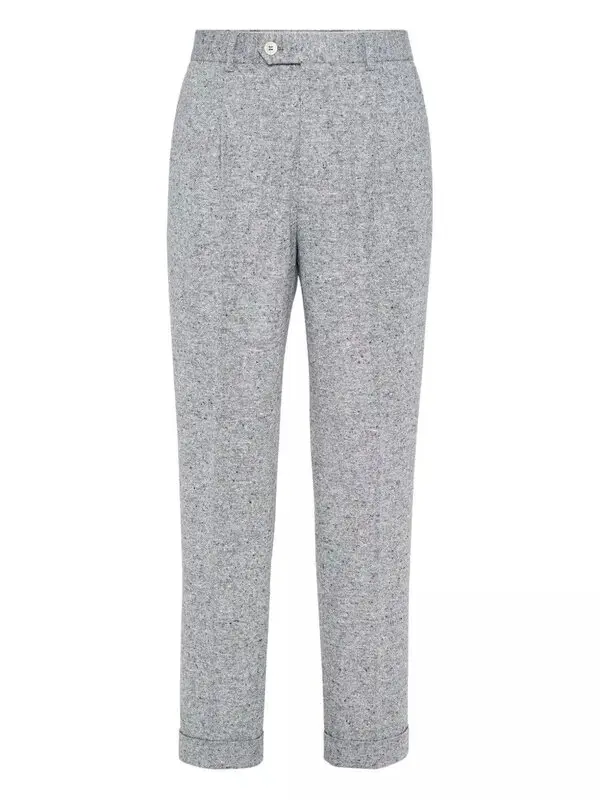 Brunello Cucinelli Sharkskin Trousers - Grey