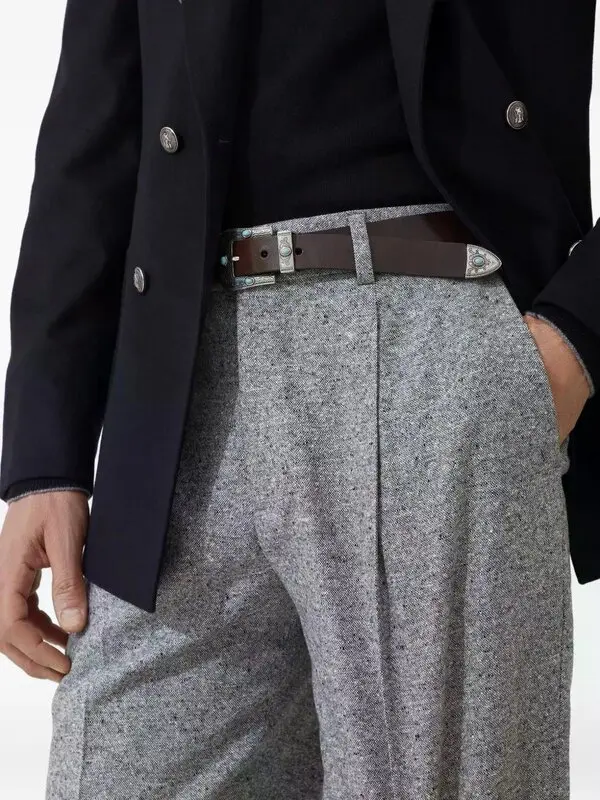 Brunello Cucinelli Sharkskin Trousers - Grey