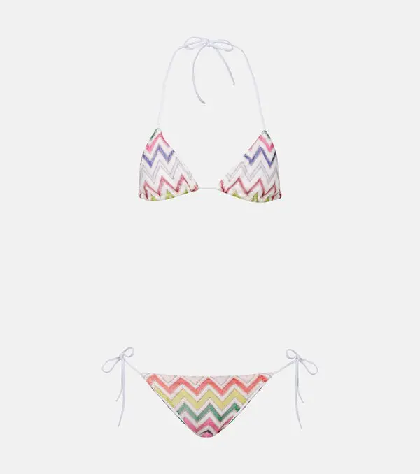 Missoni Zigzag Lamé Triangle Bikini - Multicoloured