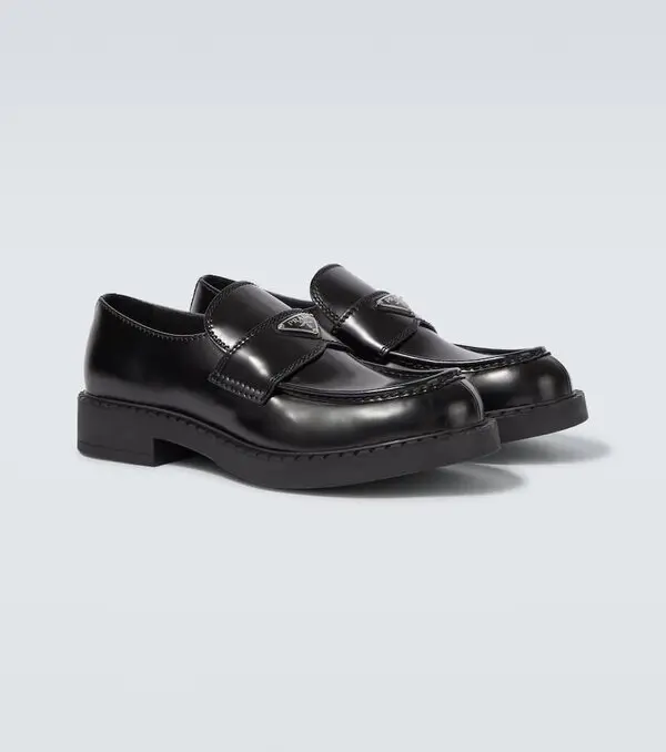 Prada Chocolate Leather Loafers