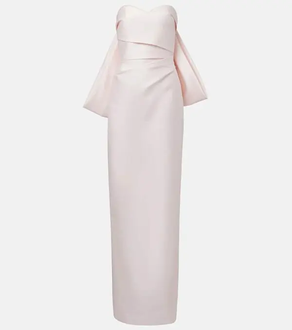 Monique Lhuillier Bow-detail Satin Gown - Pink
