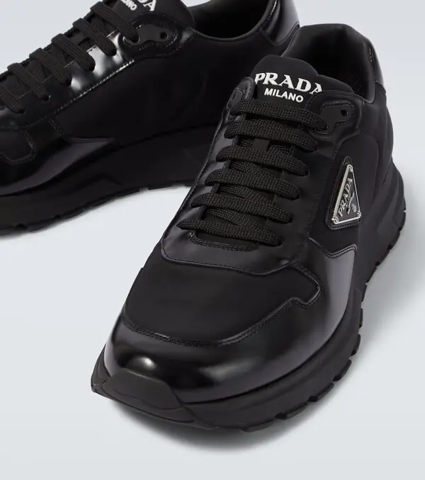Prada Re-nylon And Leather Sneakers