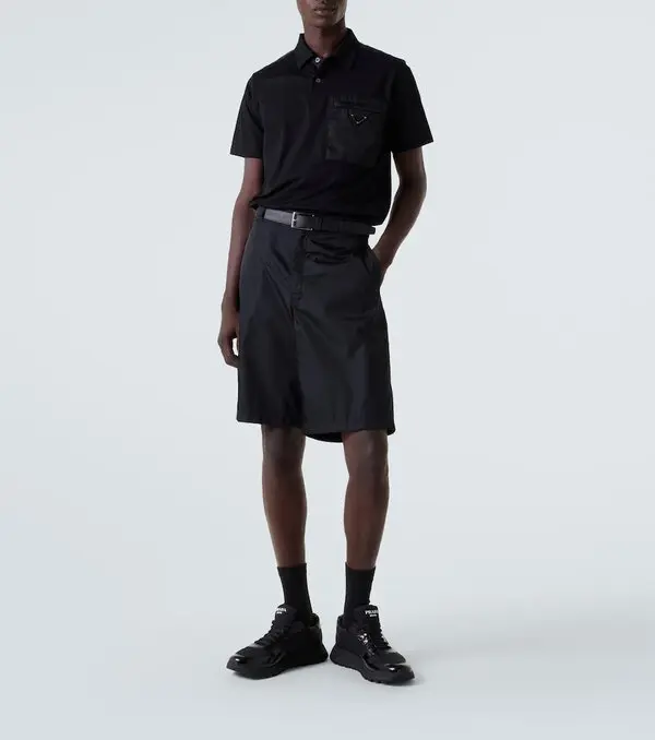 Prada Re-nylon Cotton-blend Polo Shirt